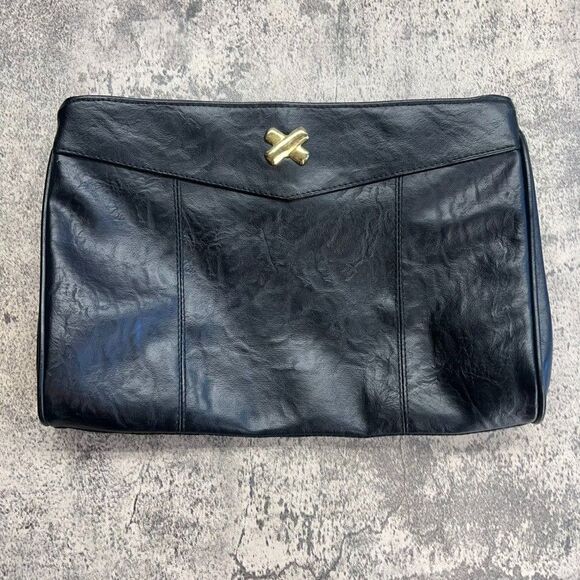 MITZI | Bags | Vintage Mitzi Black Leather Embellished Clutch Purse Bag ...